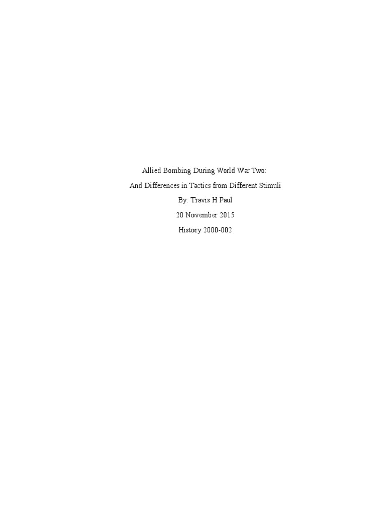 Allied Bombing Tactics in WWII Analysis | PDF | Luftwaffe | World War II