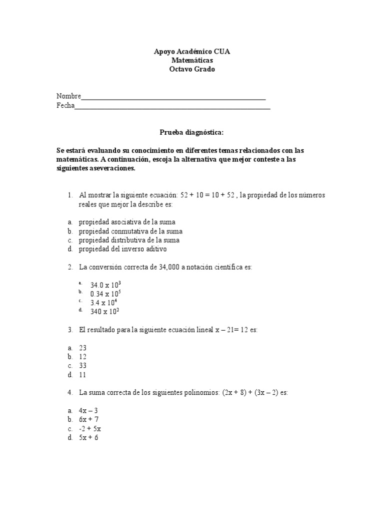 Ejercicios de matemática octavo | Geometría | Álgebra abstracta