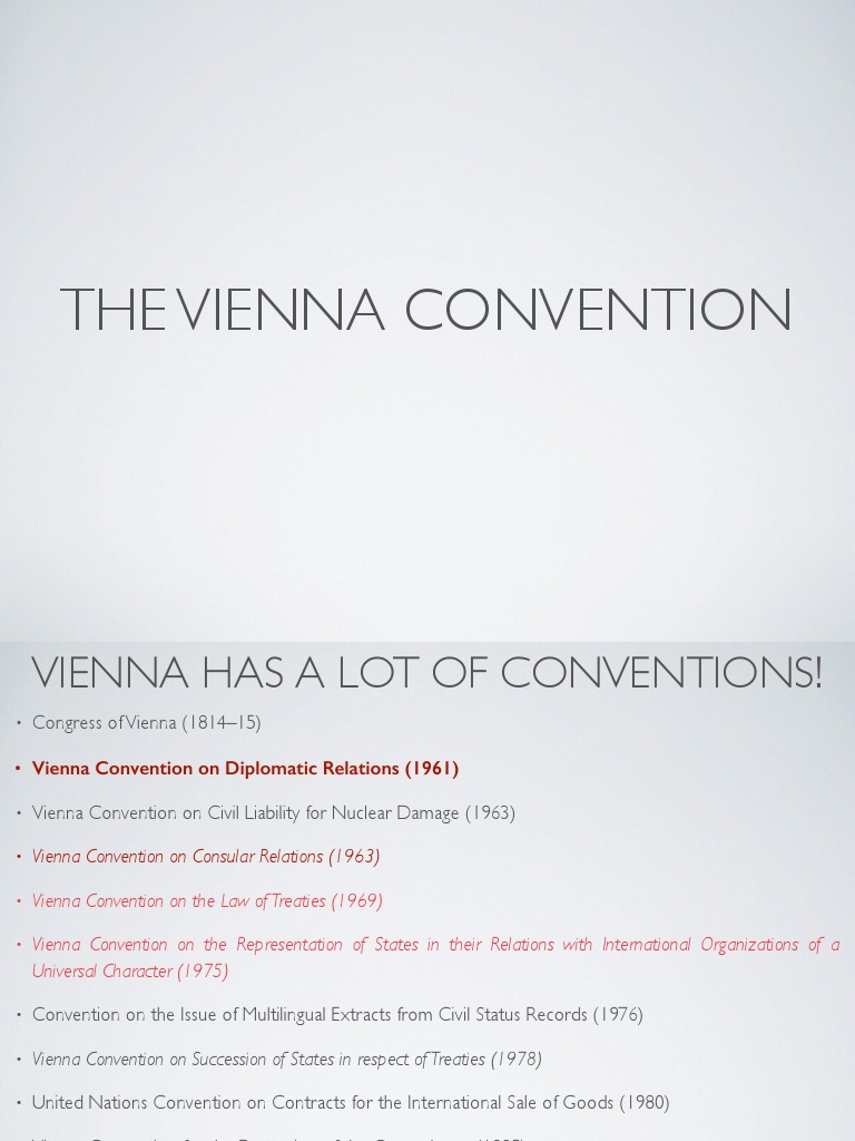 Vienna Convention (Slides Da Aula) | Diplomatic Mission | Diplomacy