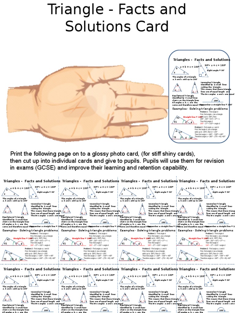 Triangle Facts and Solutions | PDF | Triangle | Geometric Objects