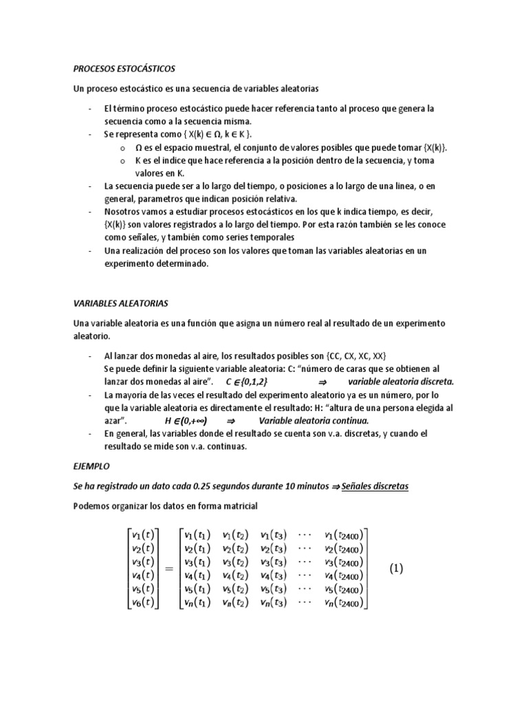 Procesos Estocásticos y Gaussianos | PDF | Variable aleatoria | Proceso ...