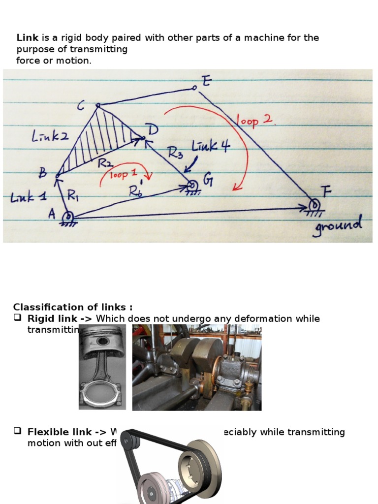 Understanding Link Mechanisms in Machines | PDF | Kinematics | Machines