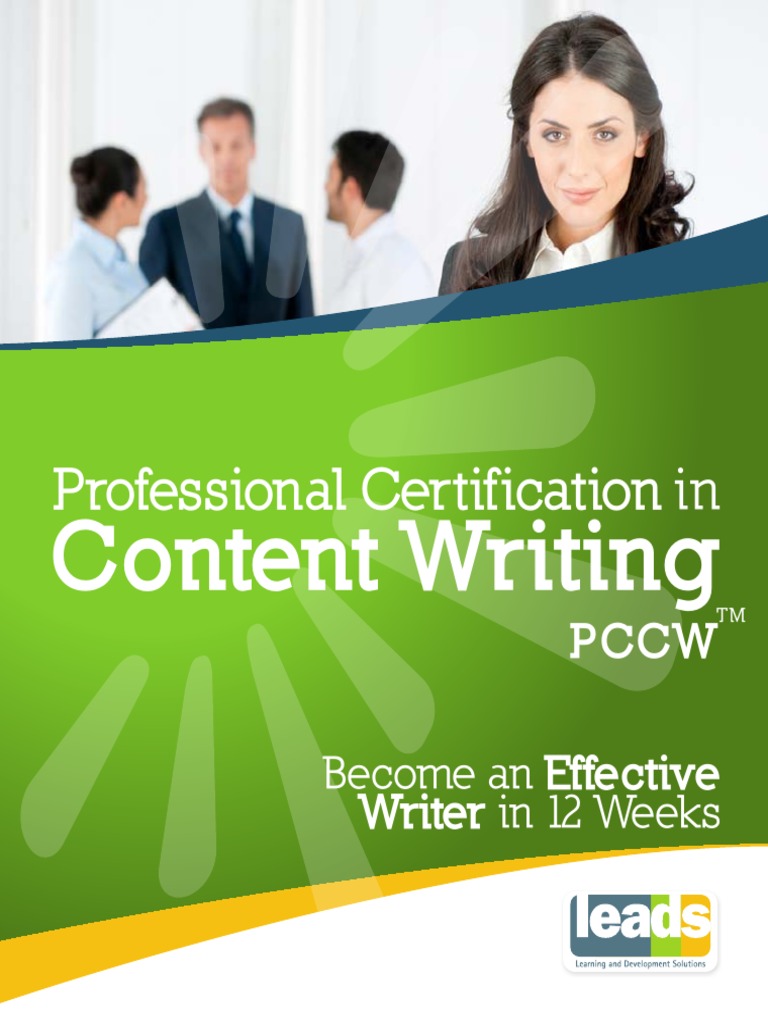 Professional Certification In: Content Writing | PDF | Educational ...