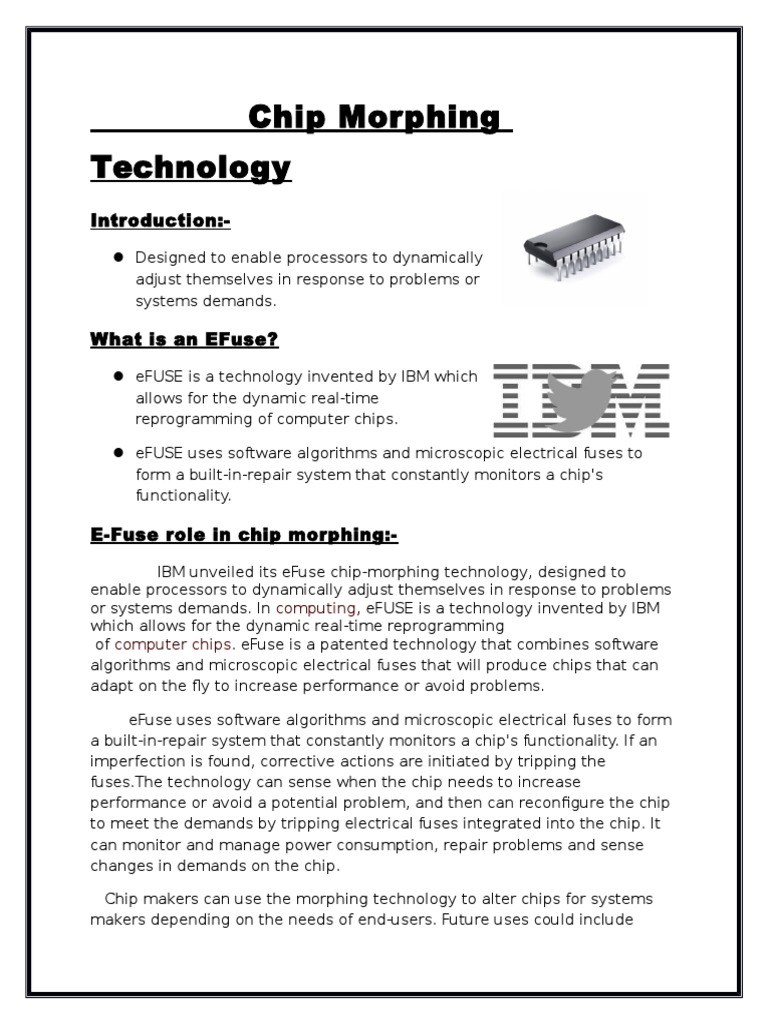 Efuse Chipmorphing | PDF | Integrated Circuit | Microprocessor