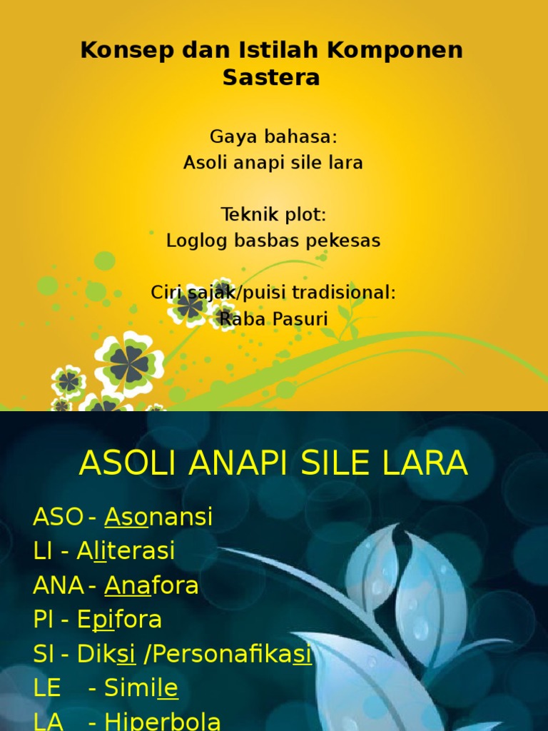 Konsep Dan Istilah Komponen Sastera | PDF | Puisi