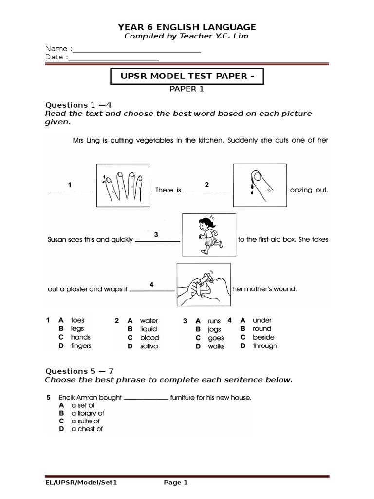 Year 6 English Language: Paper 1 Questions 1 - 4 | PDF | Communication ...