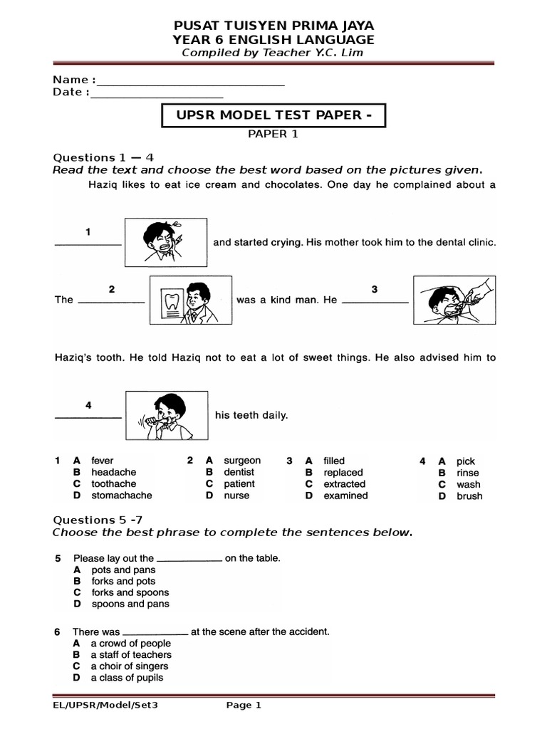 UPSR Model Paper Set 3 | PDF | Semiotics | Linguistics