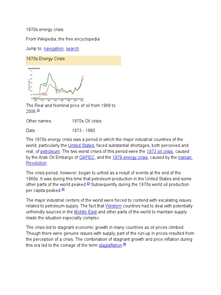 1970s Energy Crisis | PDF | 1973 Oil Crisis | Recession
