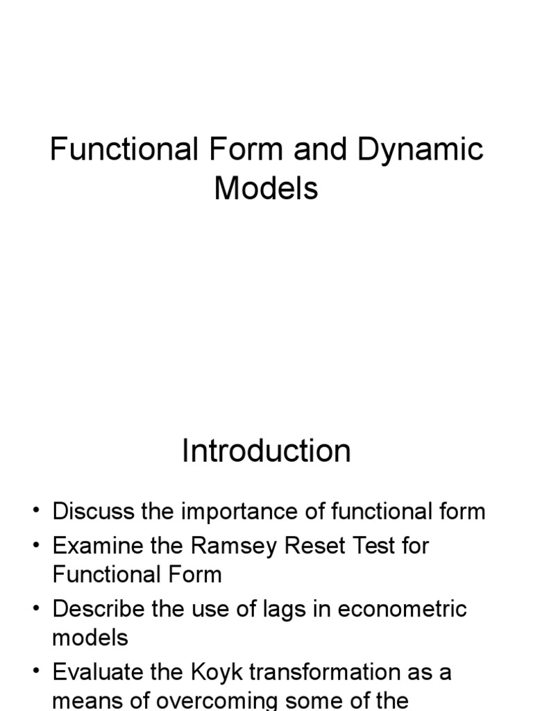 Functional Form and Dynamic Models | PDF | Ordinary Least Squares ...