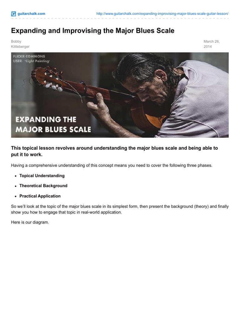Major Blues Scale for Guitarists | PDF | Interval (Music) | Guitars