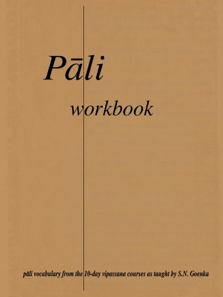 Pali Workbook | PDF | Noble Eightfold Path | Sati (Buddhism)
