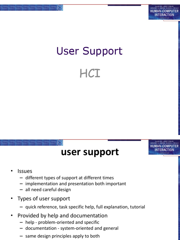 HCI - (9) User Support | PDF | Expert | Knowledge