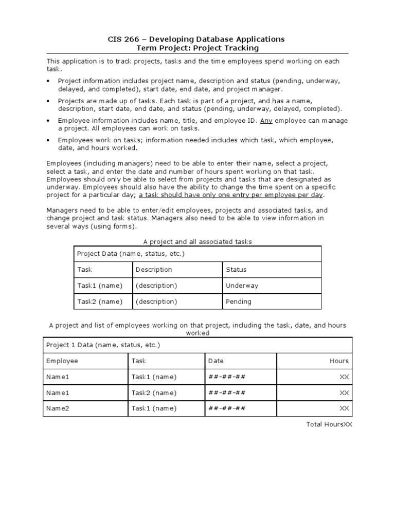 Project Tracking | PDF | Databases | Information Science