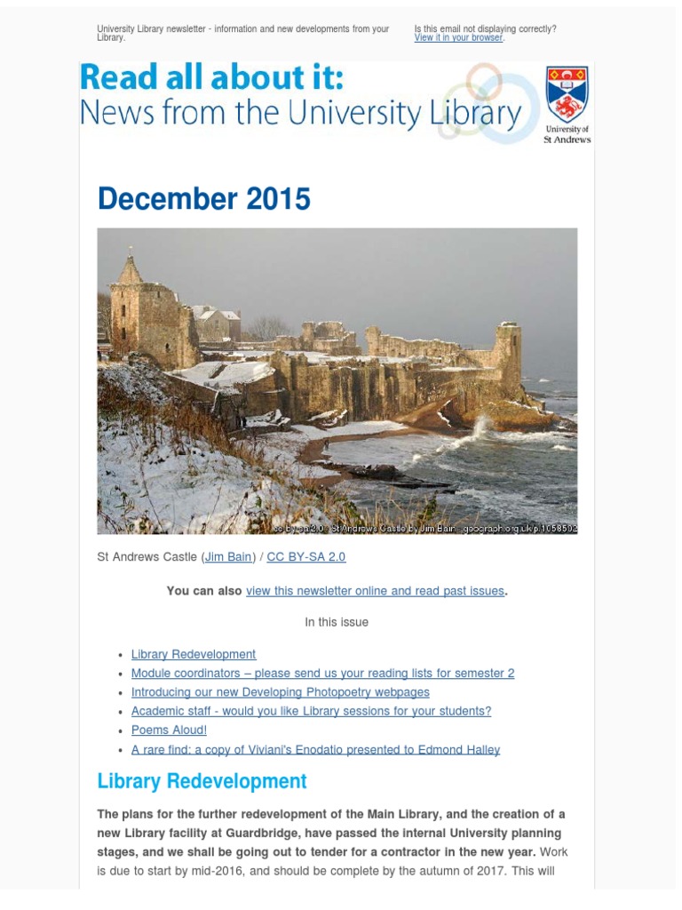 December 2015: Library Redevelopment | PDF | Libraries | Web Page