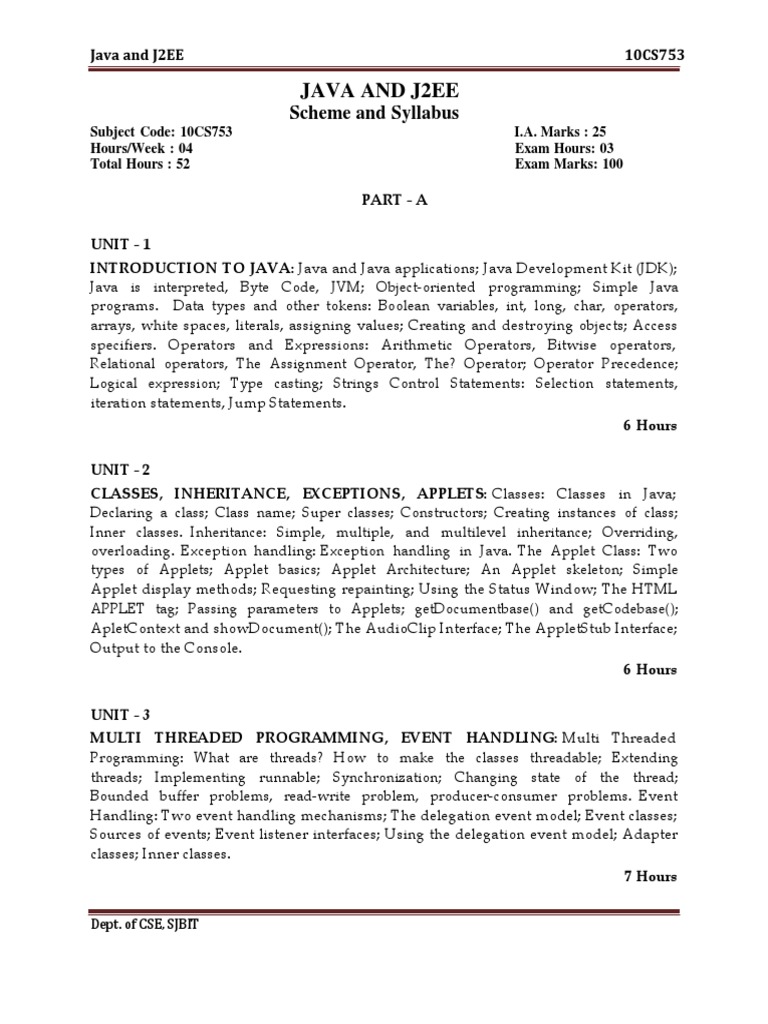 Cse Vii Java and J2EE (10cs753) Notes | PDF | Inheritance (Object ...