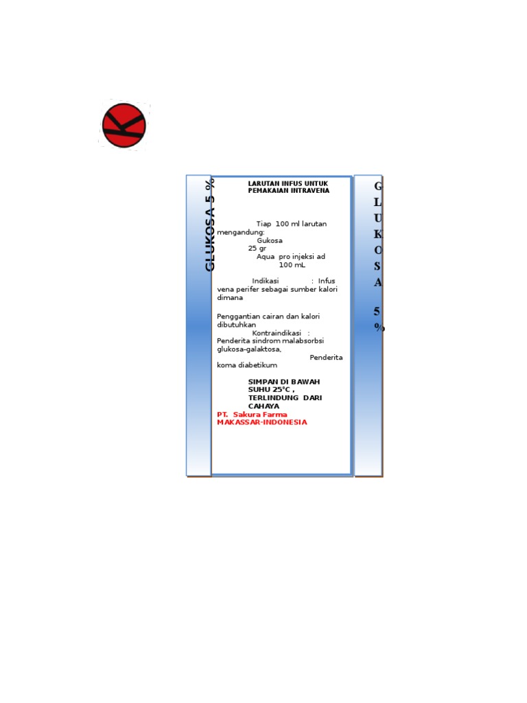 Etiket Infus Glukosa 5 % | PDF