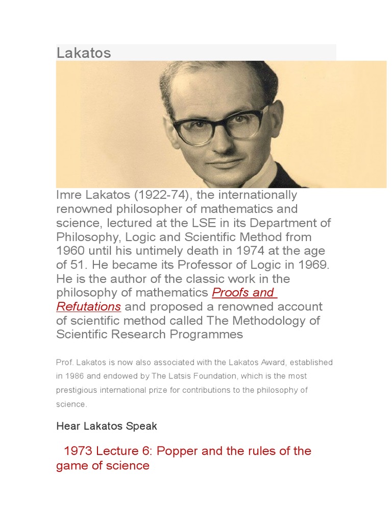 Lakatos | Academia | Science