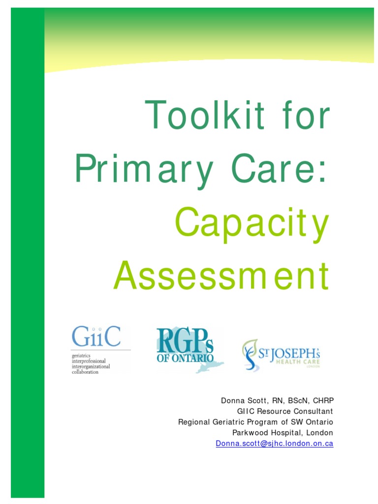 Mental Health Capacity Assessment Toolkit Overview | PDF | Risk | Power ...