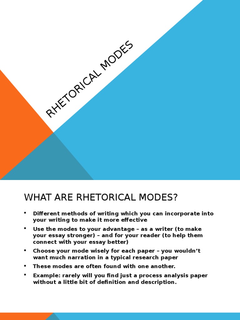 Rhetorical Modes | PDF | Essays | Narrative