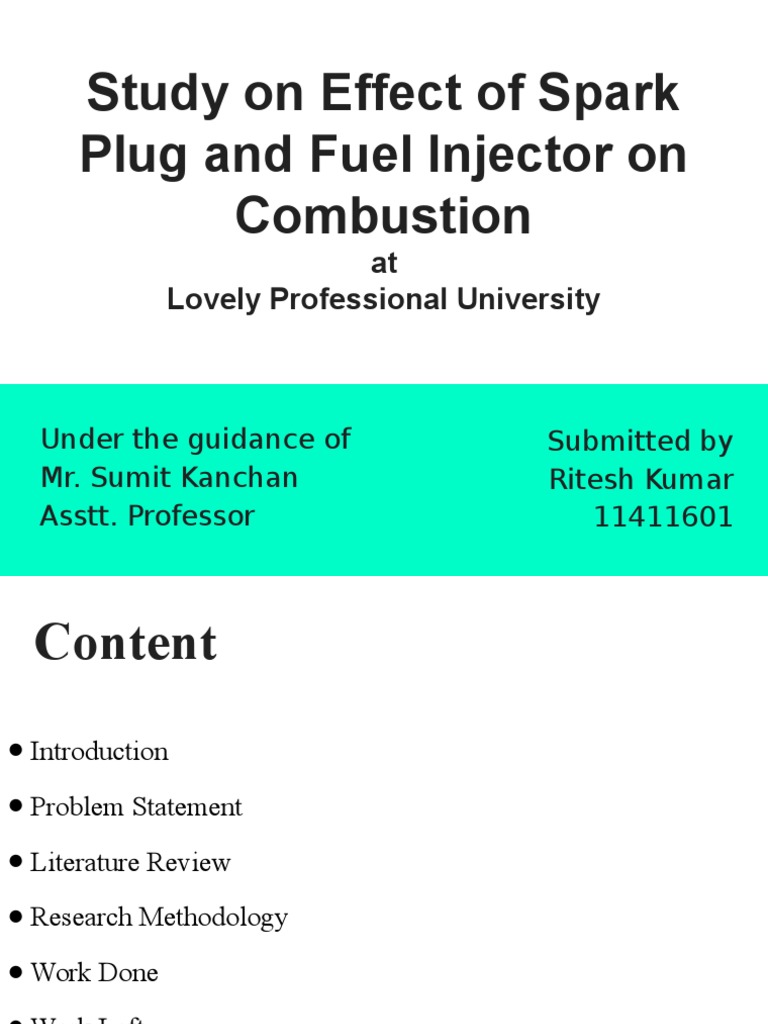 Study On Effect of Spark Plug and Fuel Injector On Combustion | PDF ...
