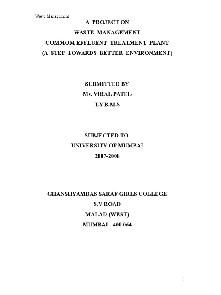 Waste Management | PDF | Waste Management | Municipal Solid Waste
