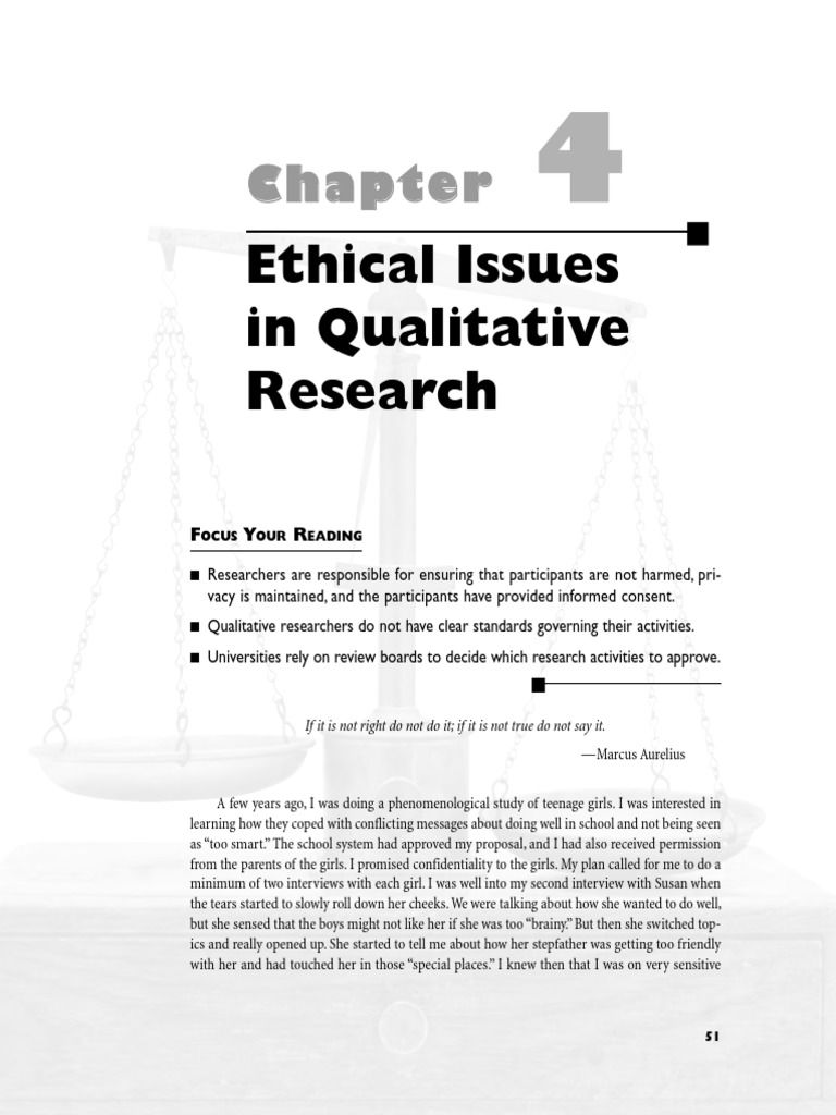 Ethical Issues in Qualitative Research | PDF | Institutional Review Board | Privacy
