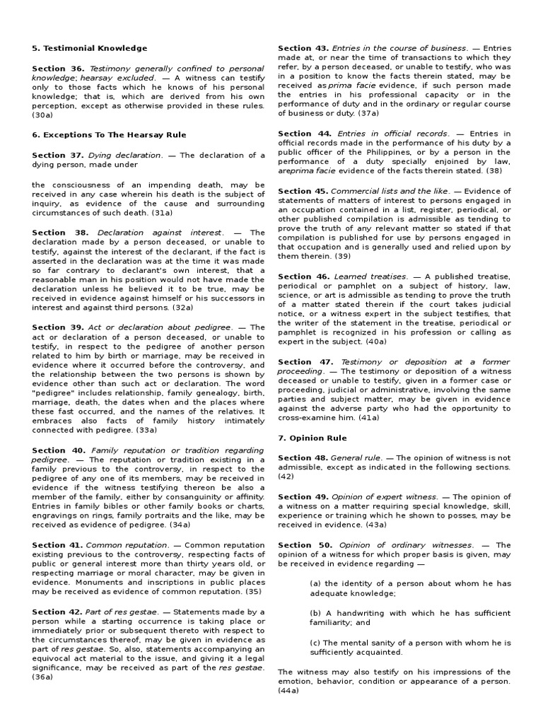 054681254cases in Hearsay Rule | PDF | Testimony | Hearsay