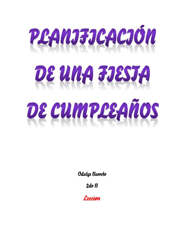 Planificación de Una Fiesta de Cumpleaños | PDF | Merengue | Ocio