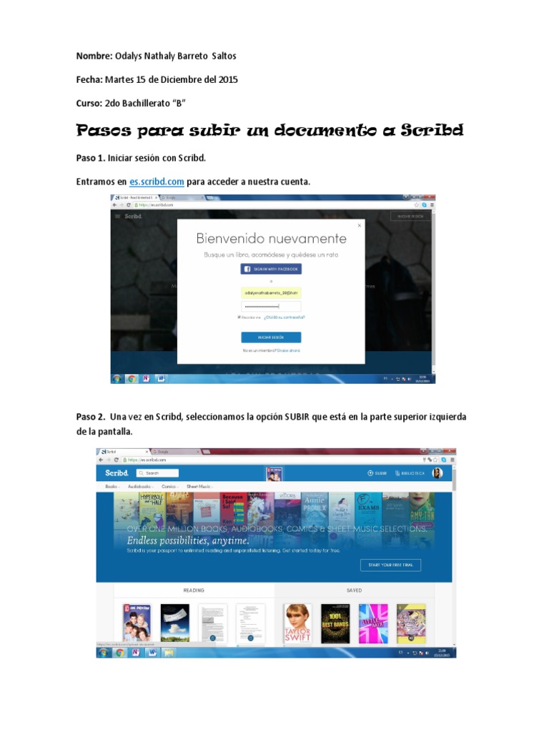 Pasos para Subir Un Documento A Scribd | PDF