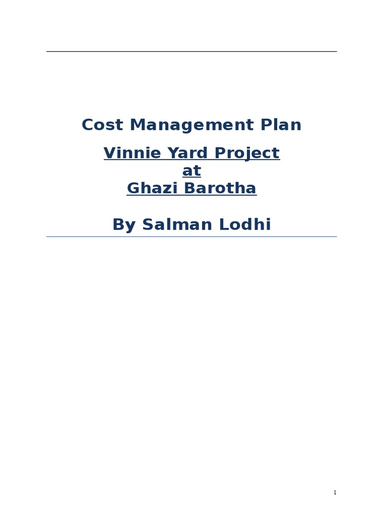 Cost Management Plan | PDF | Accountability | Industries