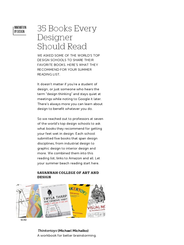 35 Books Every Designer Should Read - Co | PDF | Graphic Design | Design