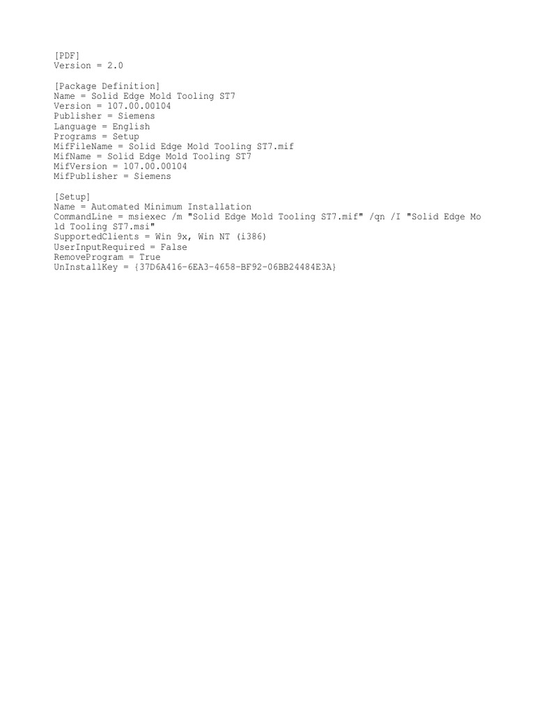 Solid Edge Mold Tooling ST7 | PDF | Software | System Software