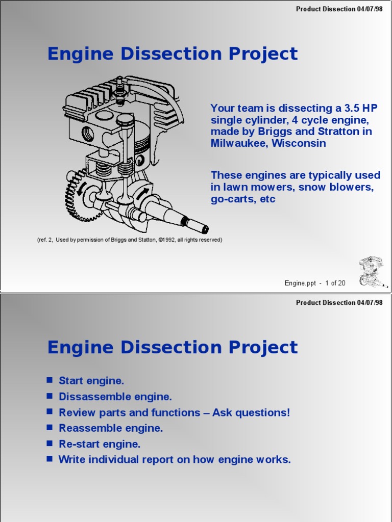 Engine Dissection Project | PDF | Internal Combustion Engine | Fuel ...