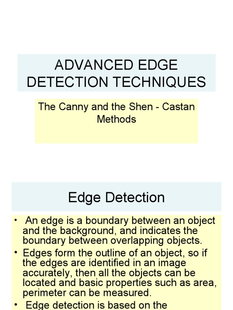 Advanced Edge Detection Techniques-B | PDF | Vision | Computer Engineering