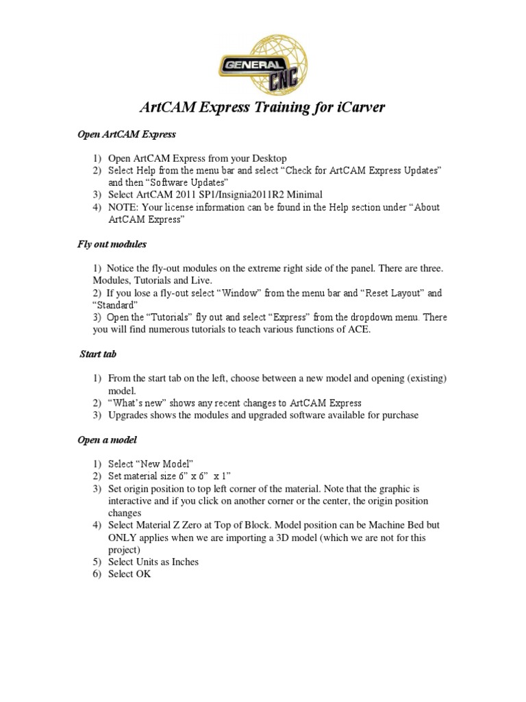 ArtCAM Express Guide for iCarver Users | PDF | Computing | Software