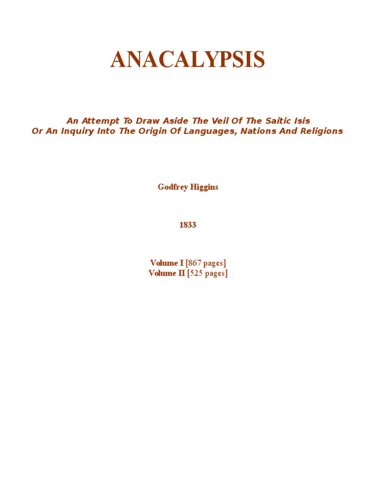 Anacalypsis: Origins of Religions and Languages | PDF | Theory | Prayer