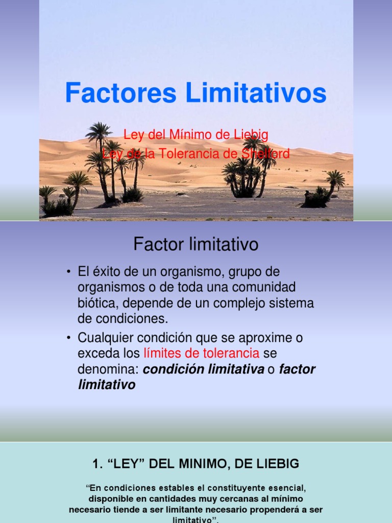 Factores Limitativos - Leyes | PDF | Ecología | Organismos