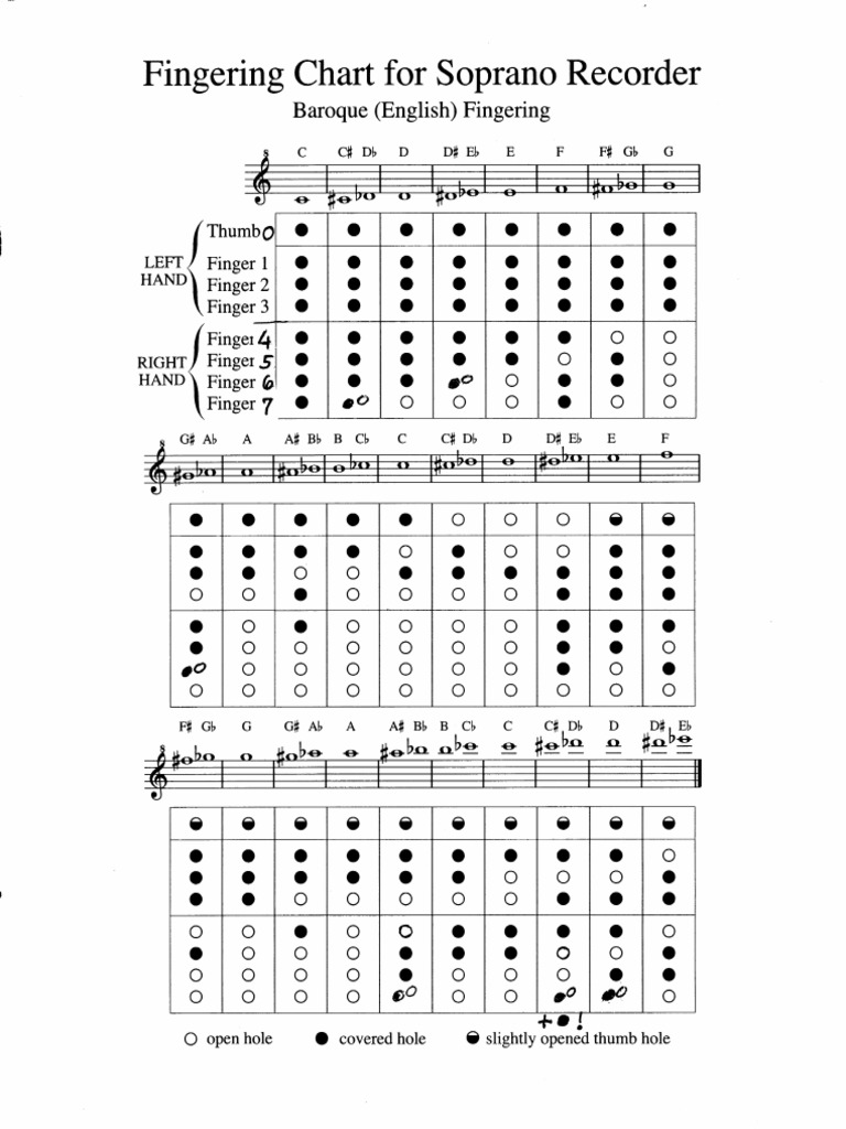 Recorder Notes Chart