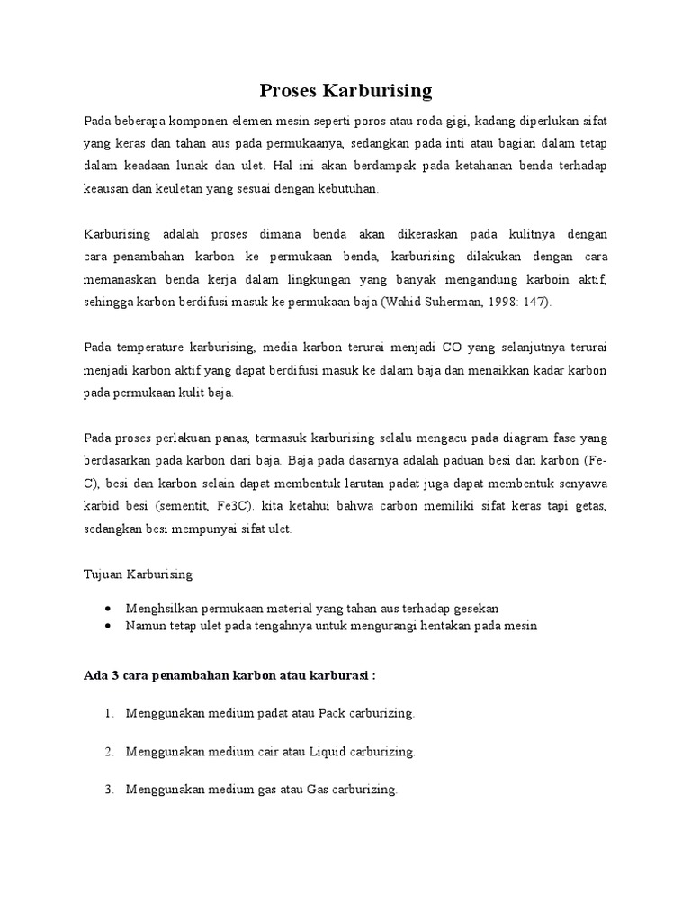Proses Karburising | PDF | Teknologi & Rekayasa