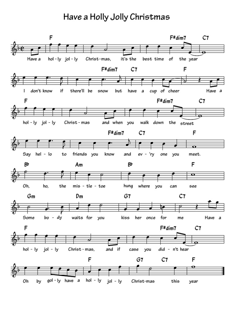 Holly Jolly Christmas Sheet Music