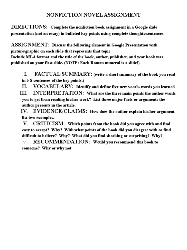 Nonfiction Book Presentation Guide | PDF