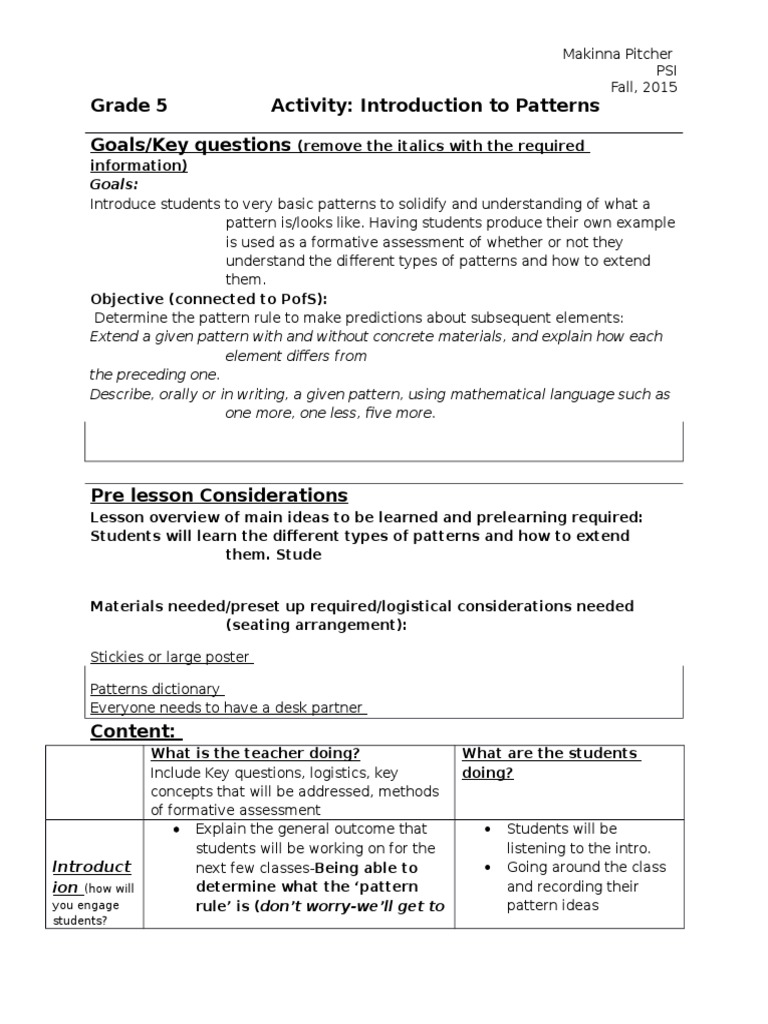 Understanding and Extending Patterns | PDF | Educational Assessment ...