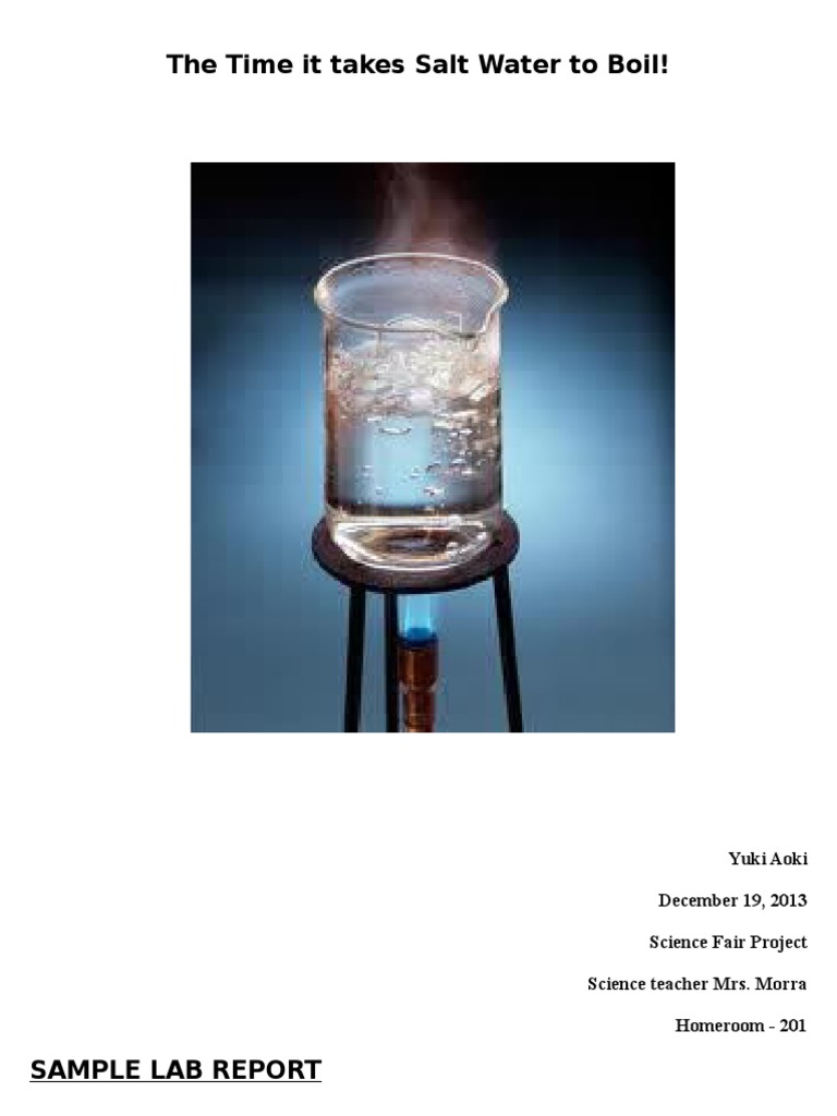 Salt Water Boiling Experiment Results | PDF | Temperature | Water