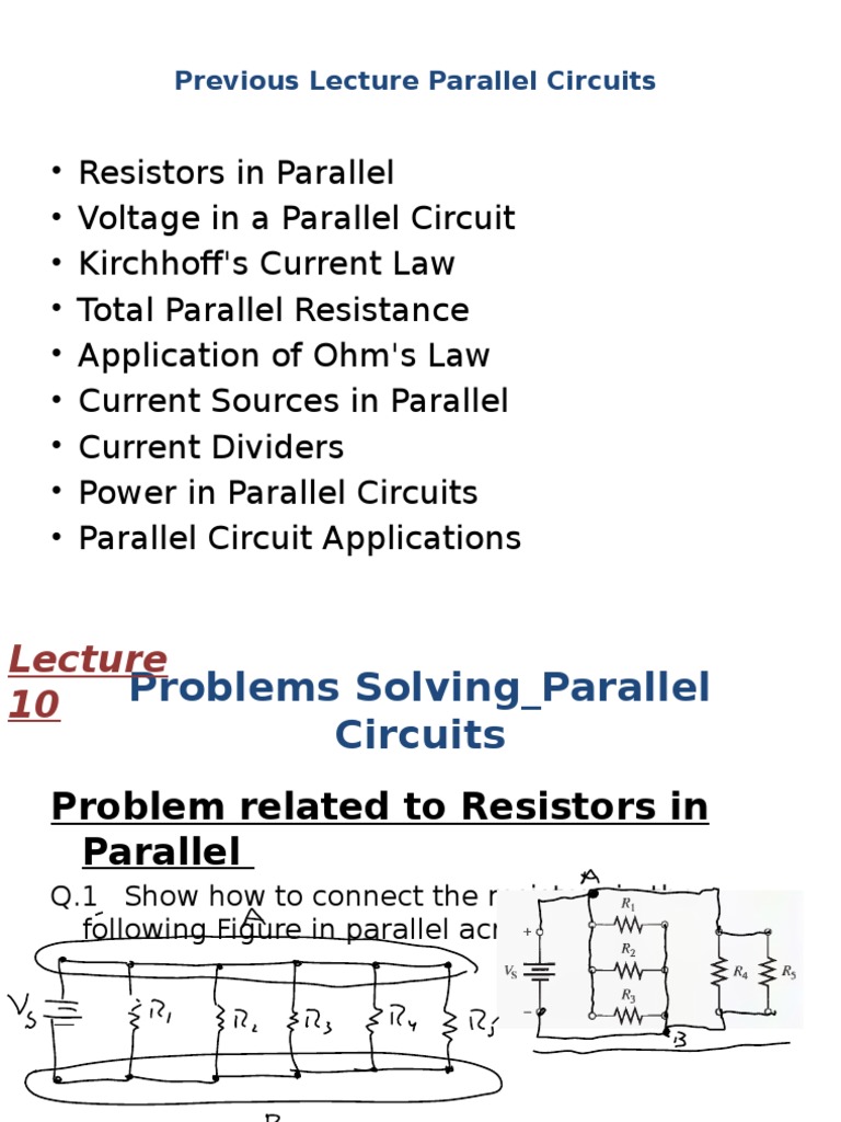 Parallel Circuits Problem Solving | PDF | Series And Parallel Circuits ...