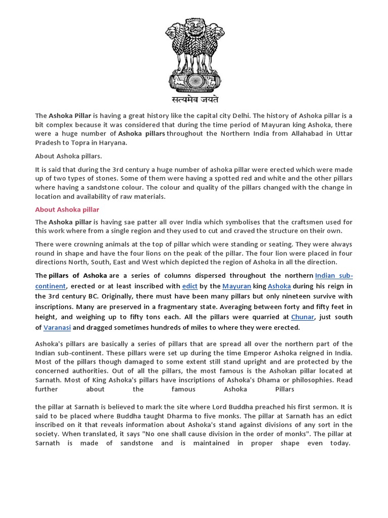 Ashoka Pillar | PDF | Ashoka | Indian Religions