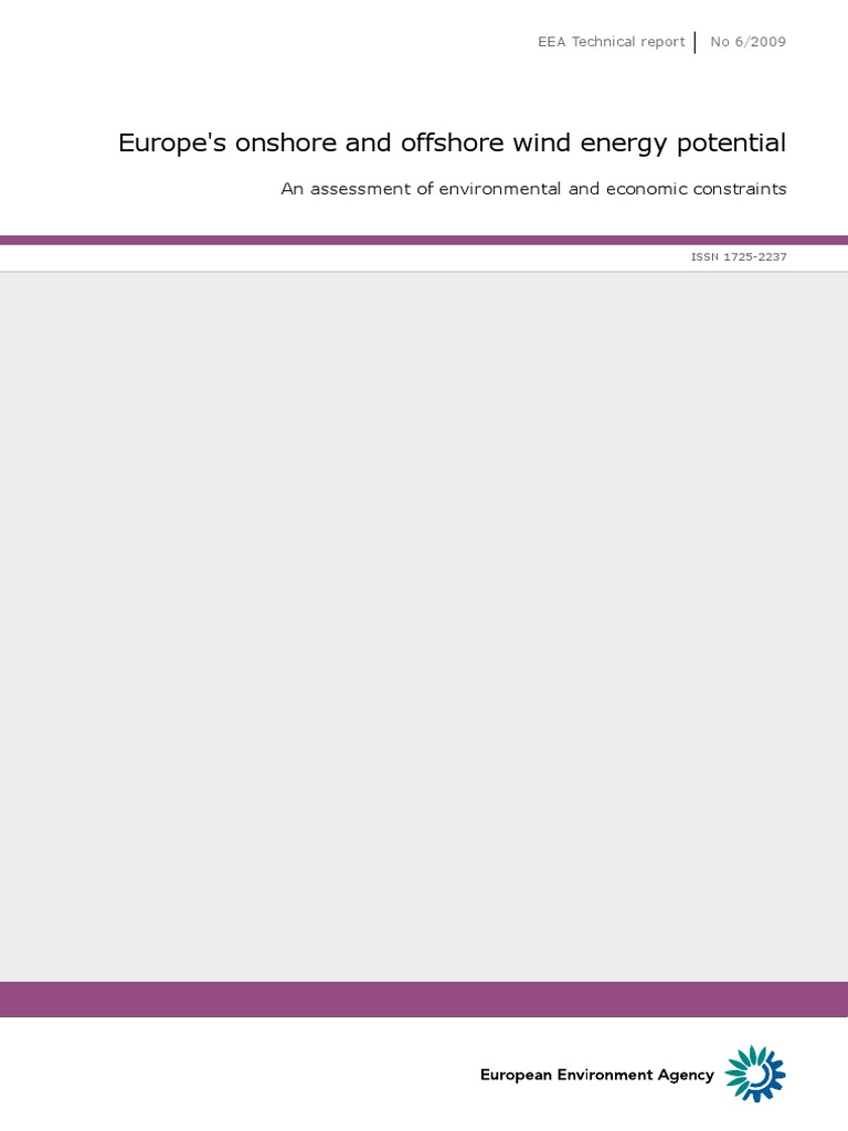 Europe's Onshore and Offshore Wind Energy Potential | PDF | Offshore ...
