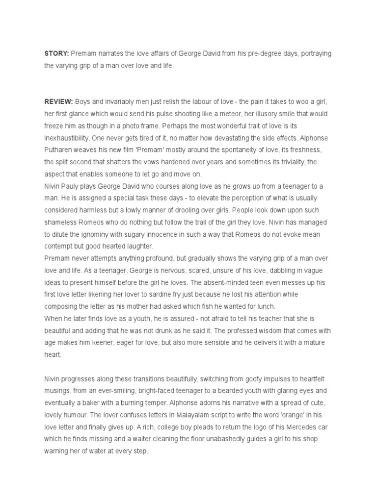 STORY: Premam Narrates The Love Affairs of George David From His Pre ...