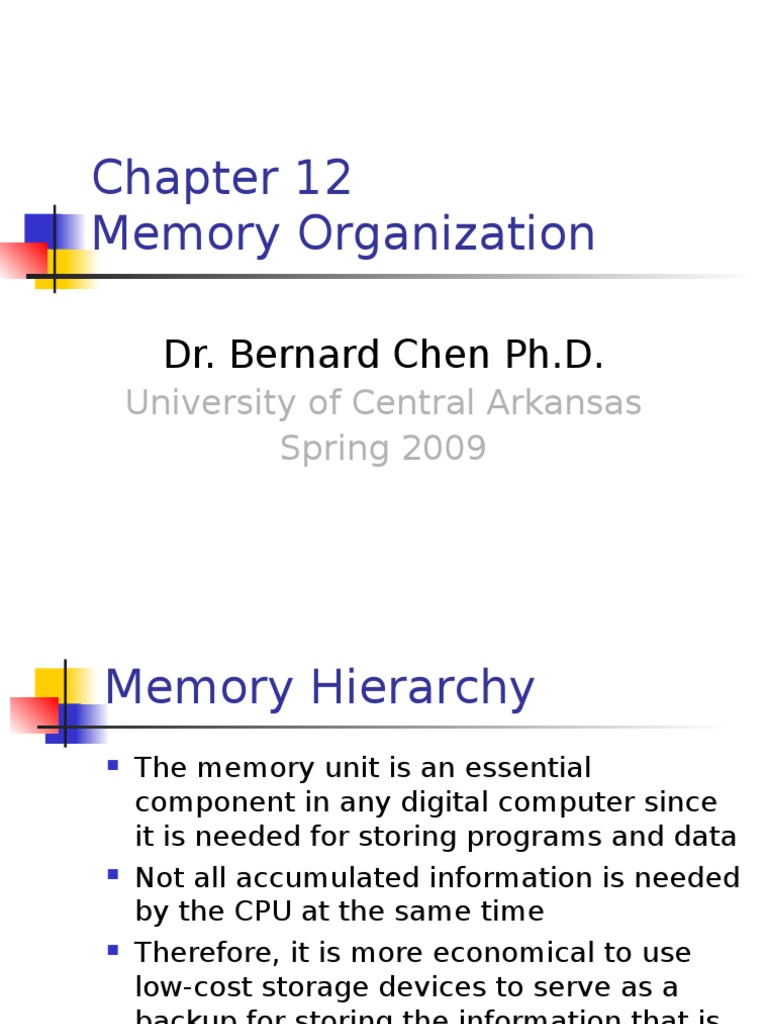 Coa - Memory Organization | Random Access Memory | Computer Data Storage