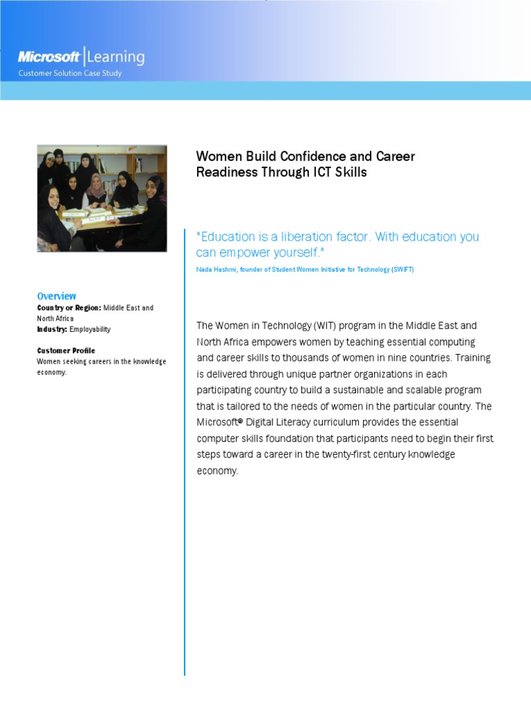 Women in Technology Program | PDF | Educational Technology | Microsoft