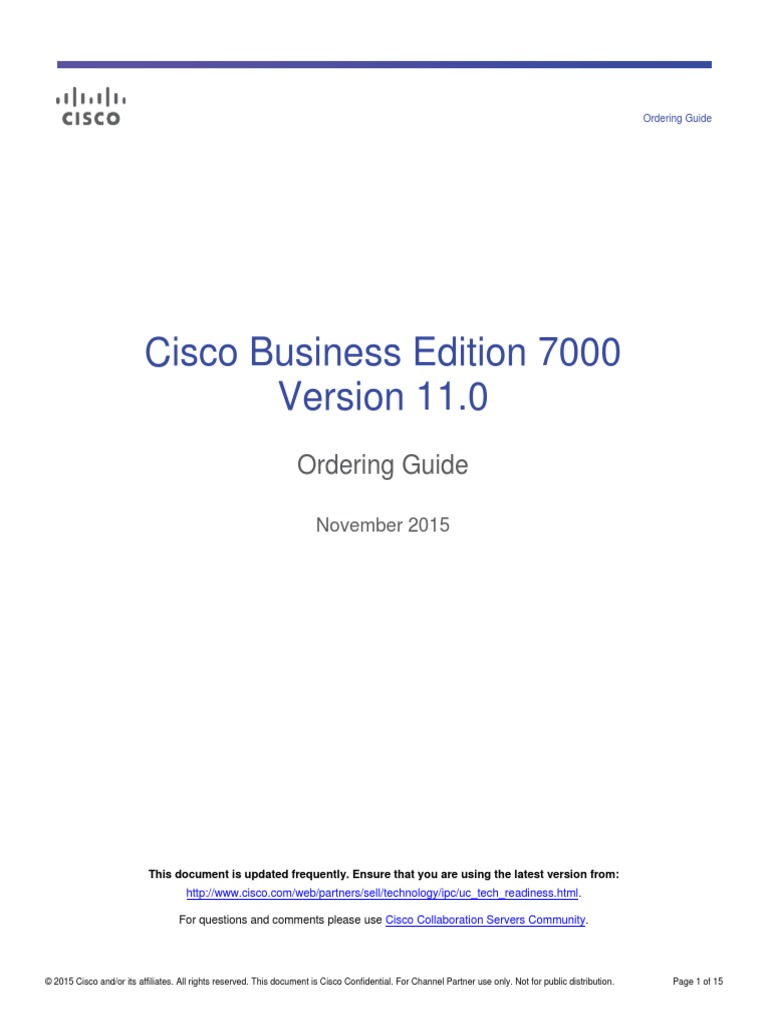 BE7000 Ordering Guide | PDF | Instant Messaging | Cisco Systems